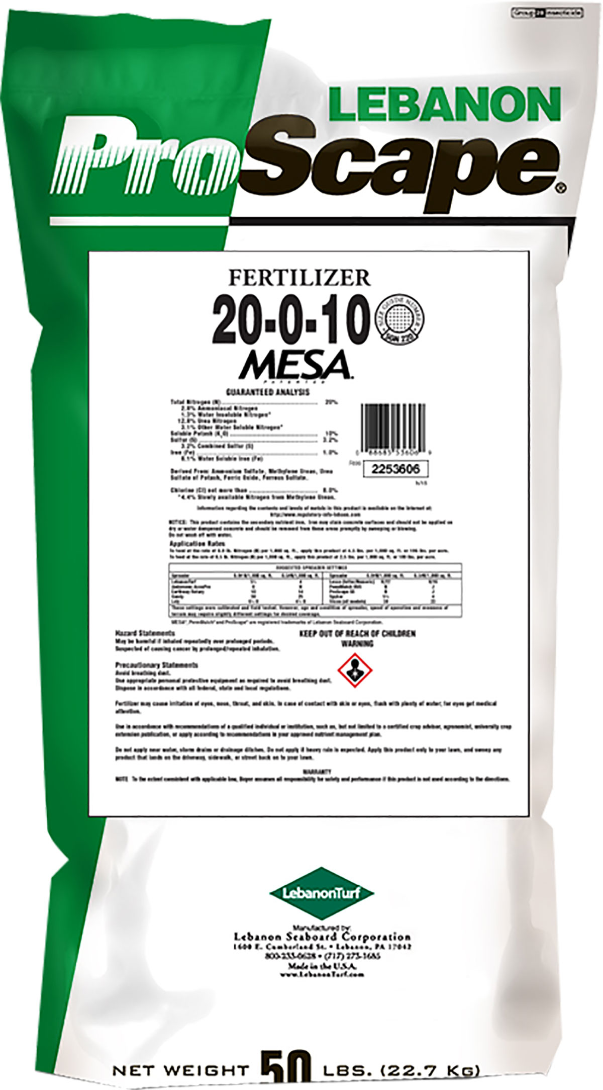 ProScape 20-0-10 40% MESA 1% Fe SOP | LebanonTurf