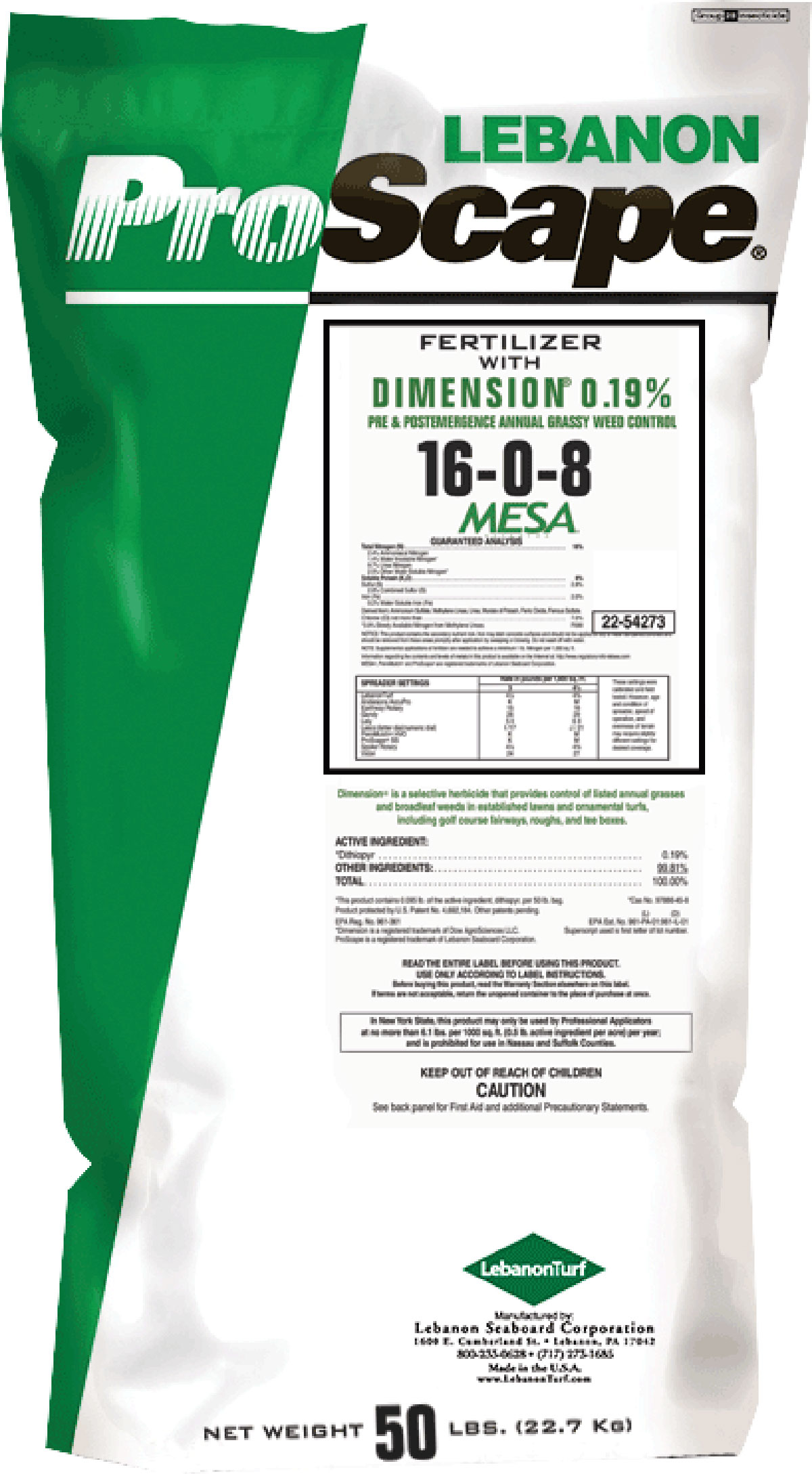 ProScape 16-0-8 43% MESA .19 Dimension | LebanonTurf