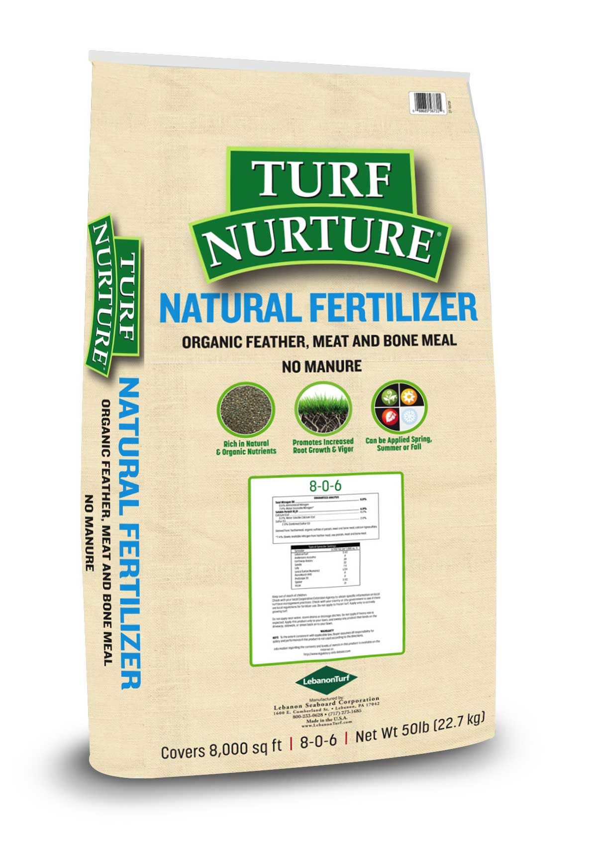 Turf Nurture 8-0-6 All Natural Fertilizer | LebanonTurf