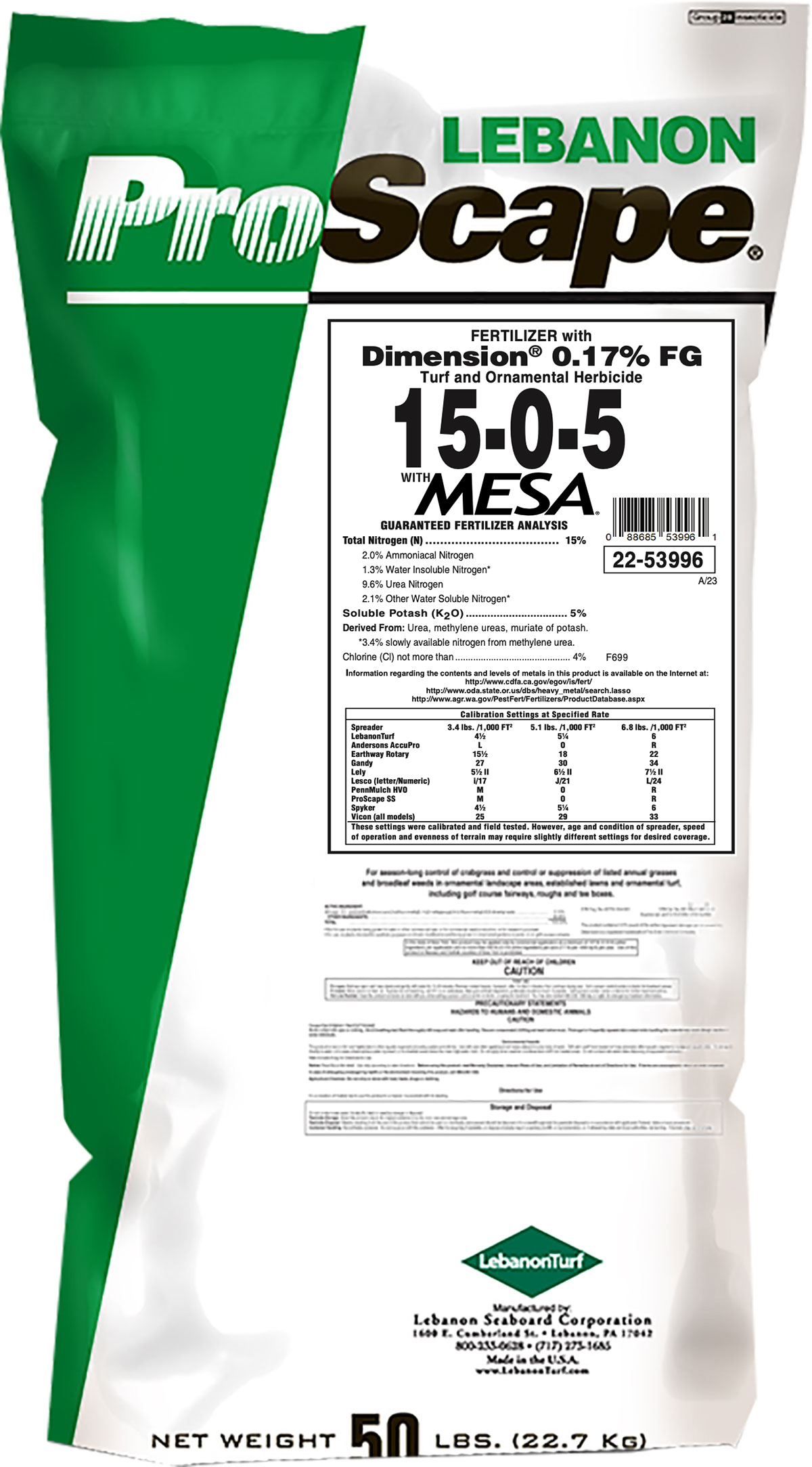 ProScape 15-0-5 40% MESA .17 Dimension | LebanonTurf