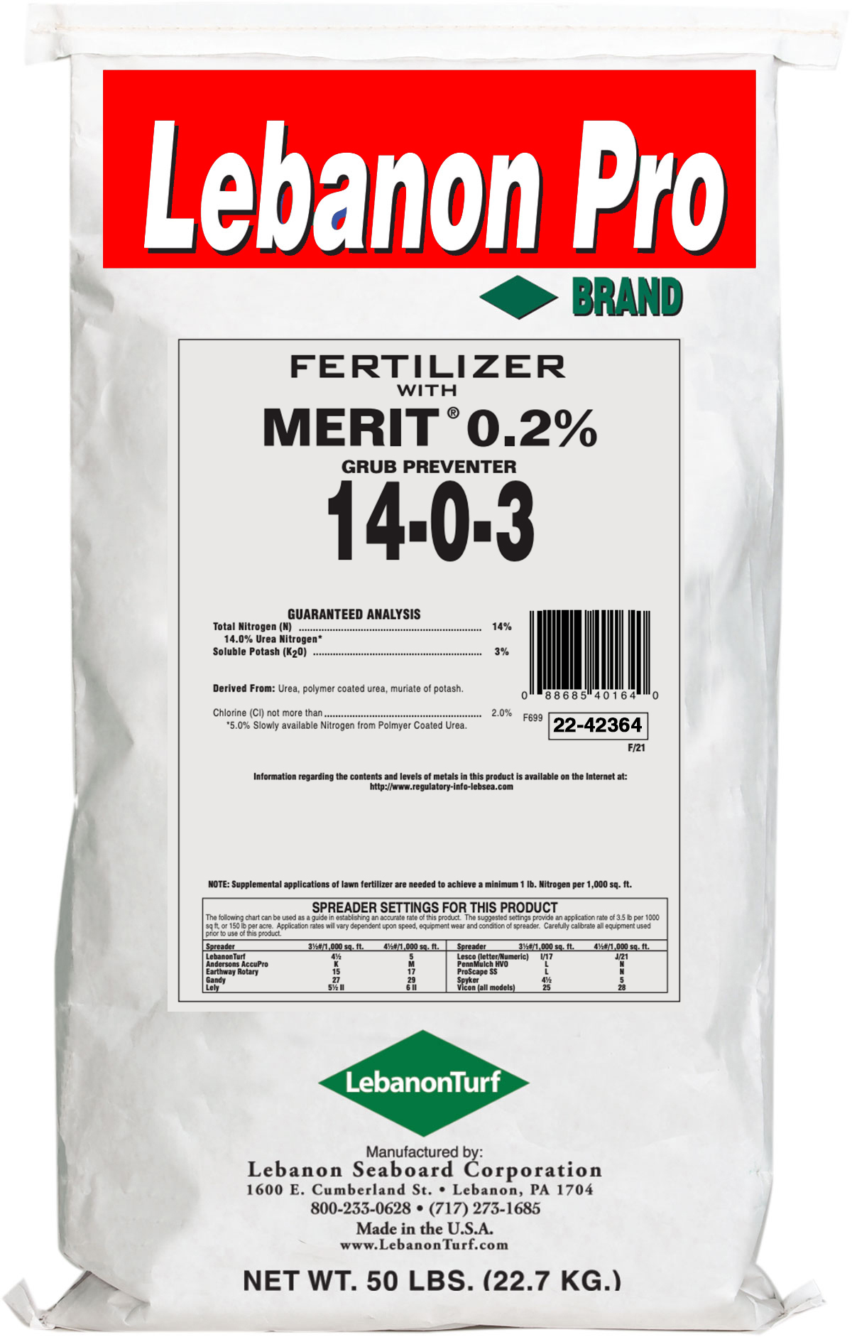 Lebanon Pro 14-0-3 35% PCU .2 Merit | LebanonTurf