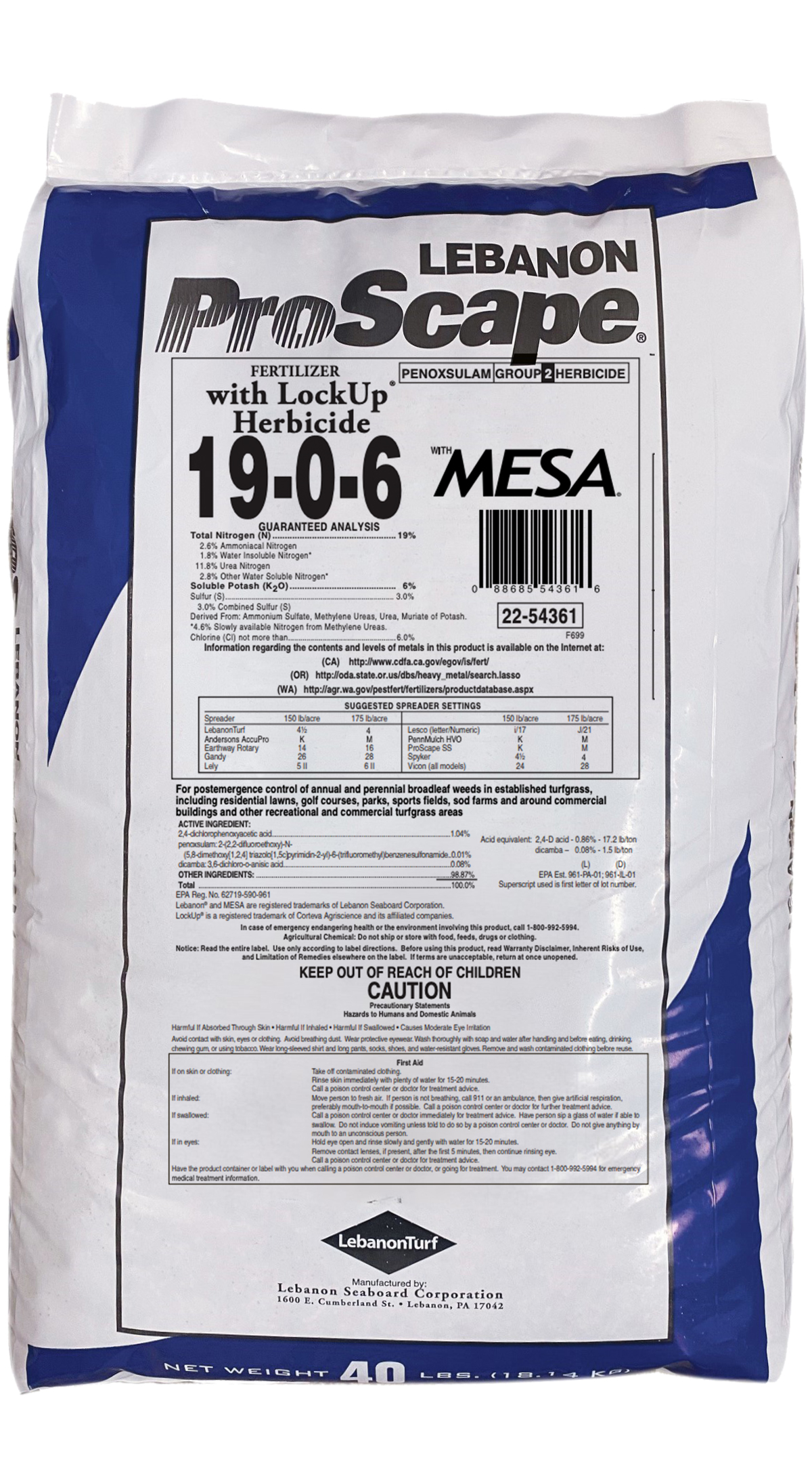 ProScape 19-0-6 33% MESA LockUp | LebanonTurf