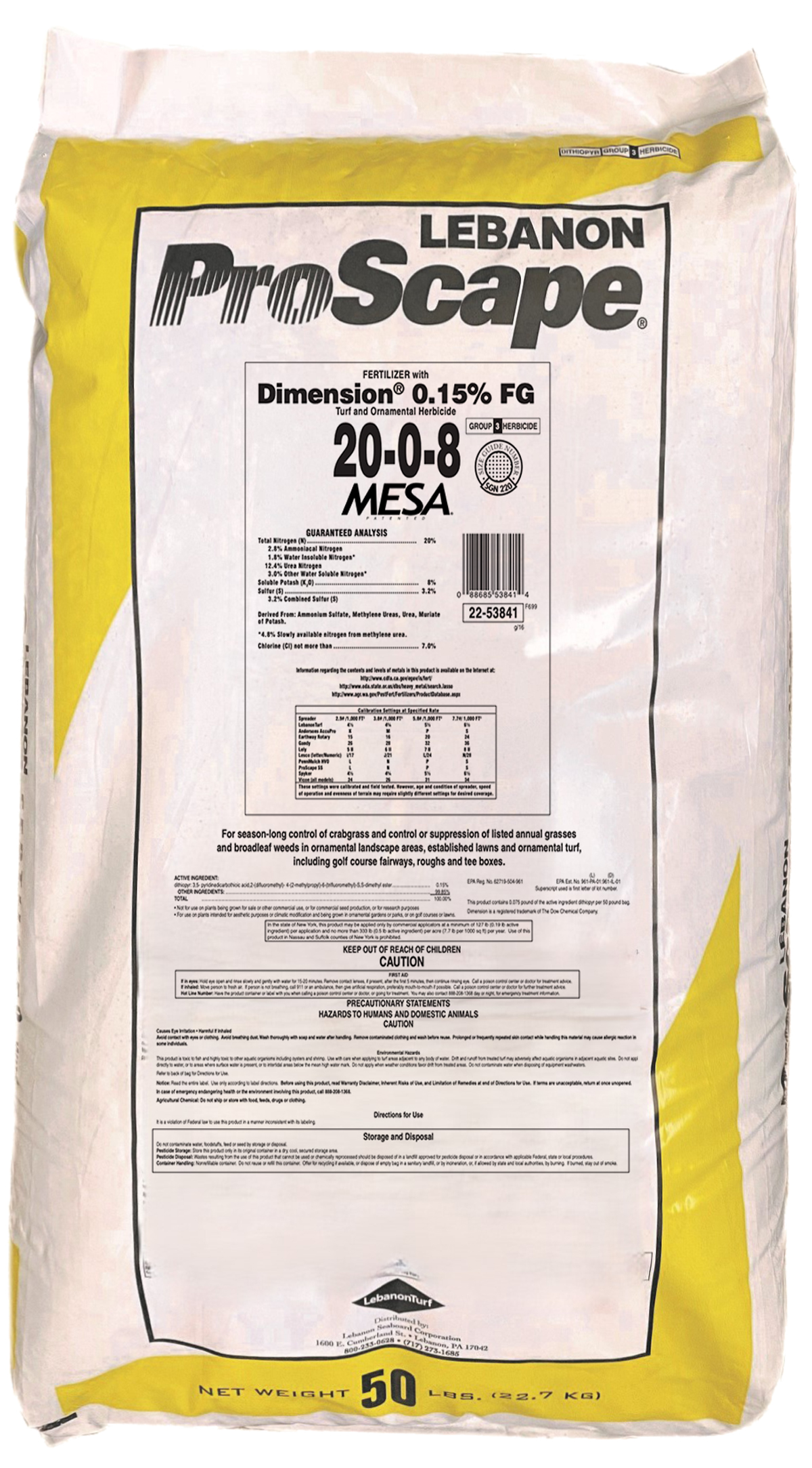 ProScape 20-0-8 40% MESA .15 Dimension | LebanonTurf