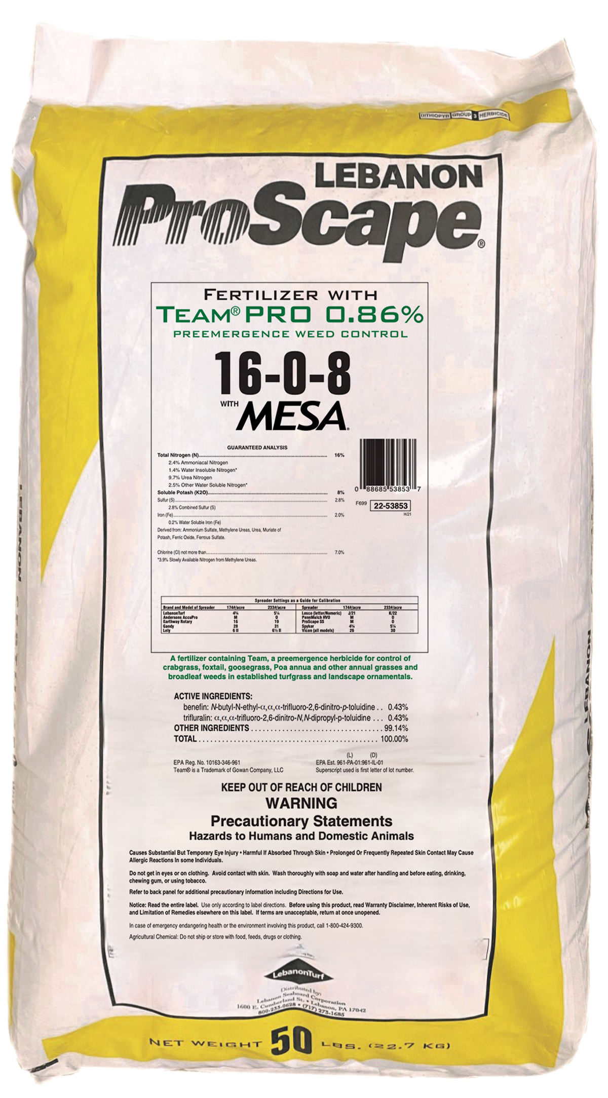 ProScape 16-0-8 43% MESA .86 Team Pro | LebanonTurf