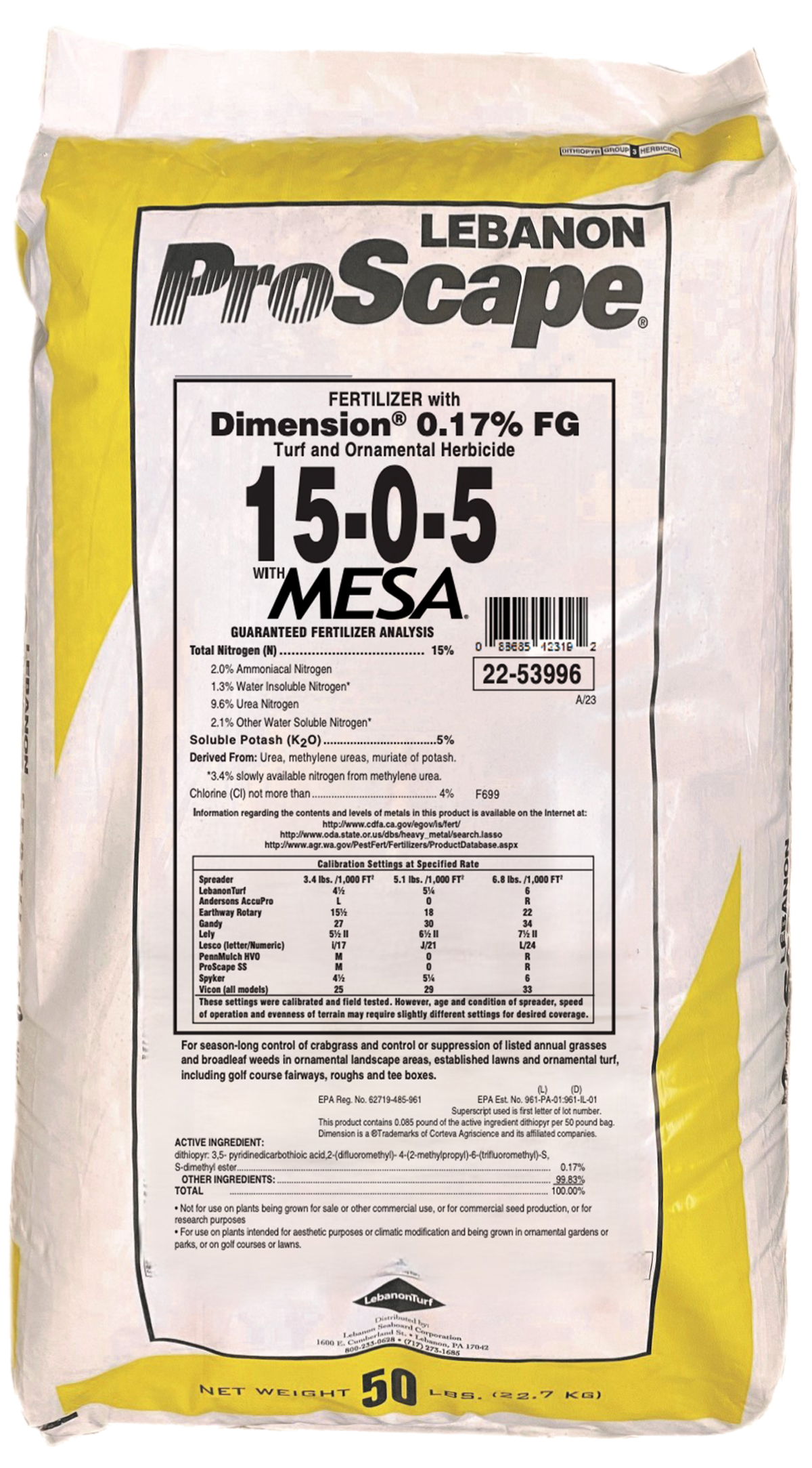 ProScape 15-0-5 40% MESA .17 Dimension | LebanonTurf