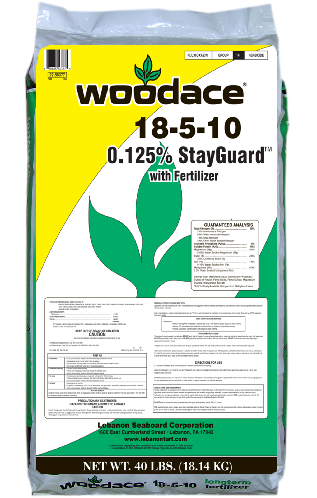 Woodace 18-5-10 0.125% StayGuard | LebanonTurf