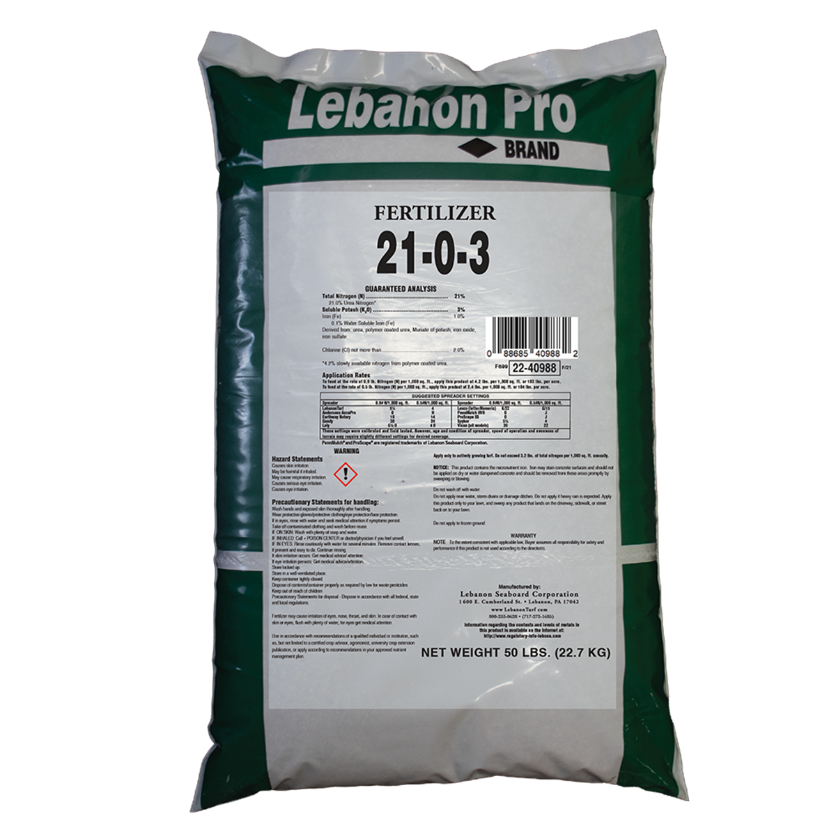 Lebanon Pro 21-0-3 20% PCU 1% Fe | LebanonTurf